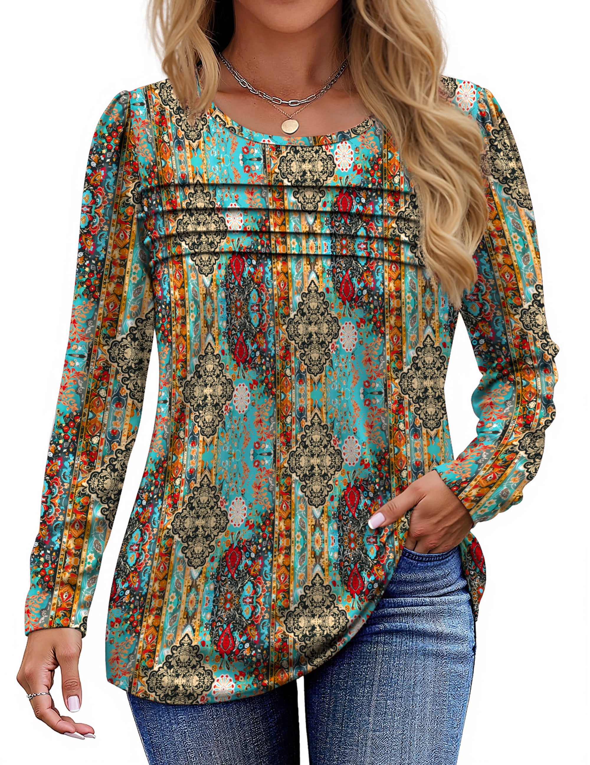 Fantaslook Long Sleeve Shirts for Women Fall Dressy Casual Blouses ...