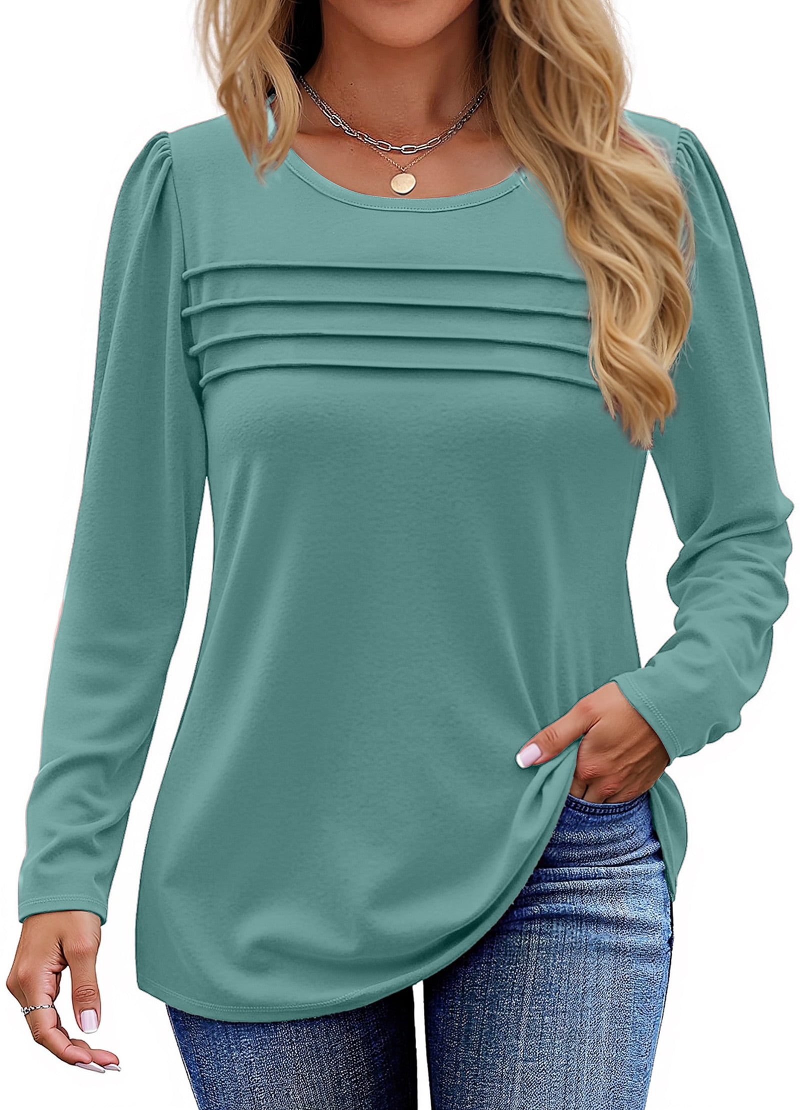 Fantaslook Long Sleeve Shirts for Women Fall Dressy Casual Blouses ...