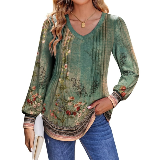 Fantaslook Long Sleeve Shirts for Women Fall Tops Dressy Casual Blouses ...