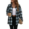 Fantaslook Plaid Flannel Shirts for Women Oversized Long Sleeve Button ...