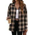 Fantaslook Plaid Flannel Shirts for Women Oversized Long Sleeve Button ...