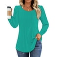 Fantaslook Pleated Blouses for Women Dressy Casual Long Sleeve Shirts Fall Tunic Tops - Walmart.com
