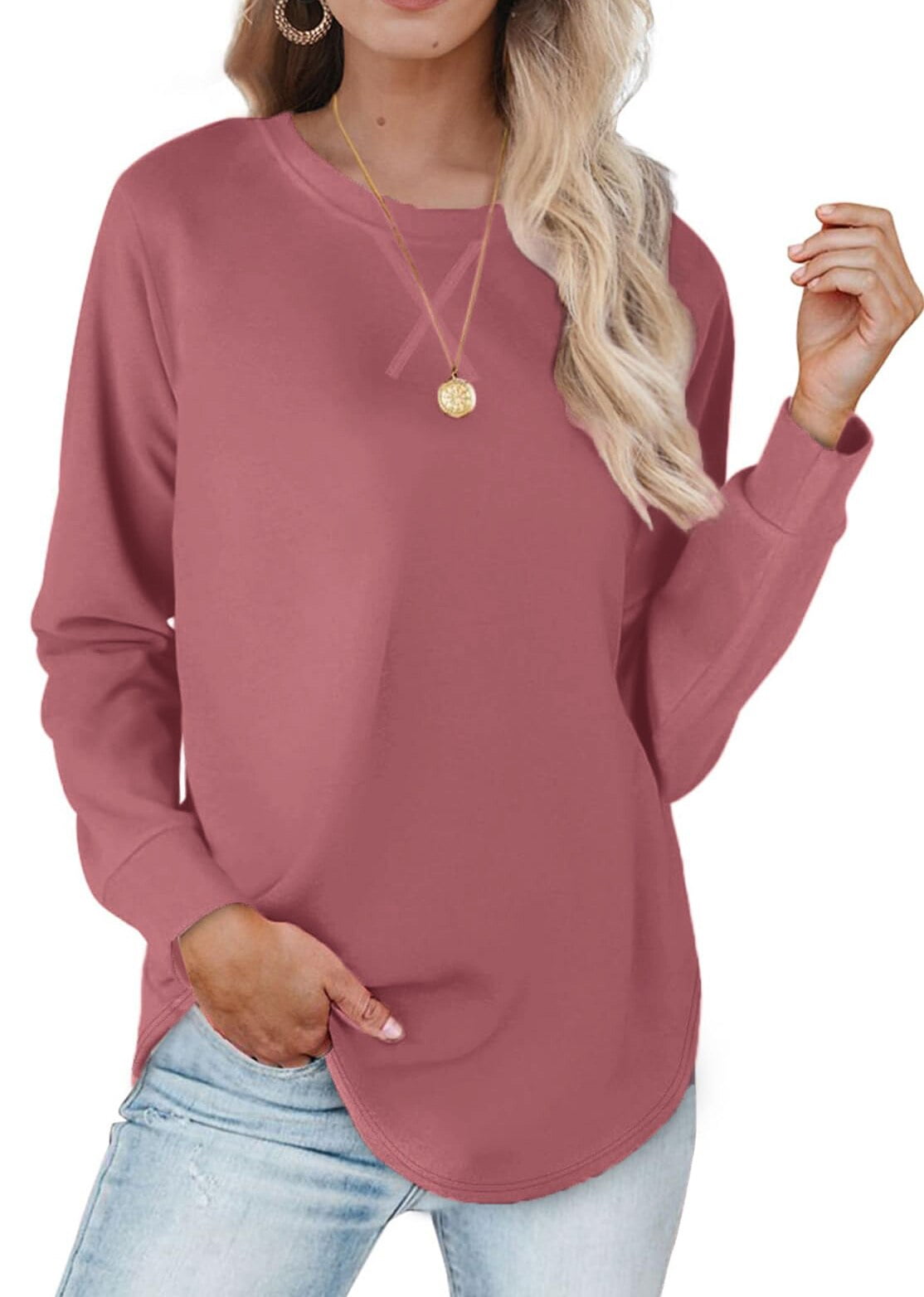 Fantaslook Plus Size Sweatshirts for Women Crewneck Casual Tunic Tops ...