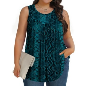 Fantaslook Plus Size Tunic Tops, Flowy Floral Shirts, 3/4 Sleeve Dressy ...