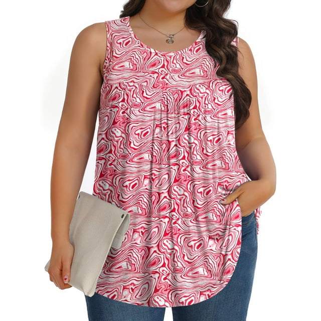 Fantaslook Plus Size Tank Tops for Women Tunic Sleeveless Shirts Dressy Casual Floral Blouses ...