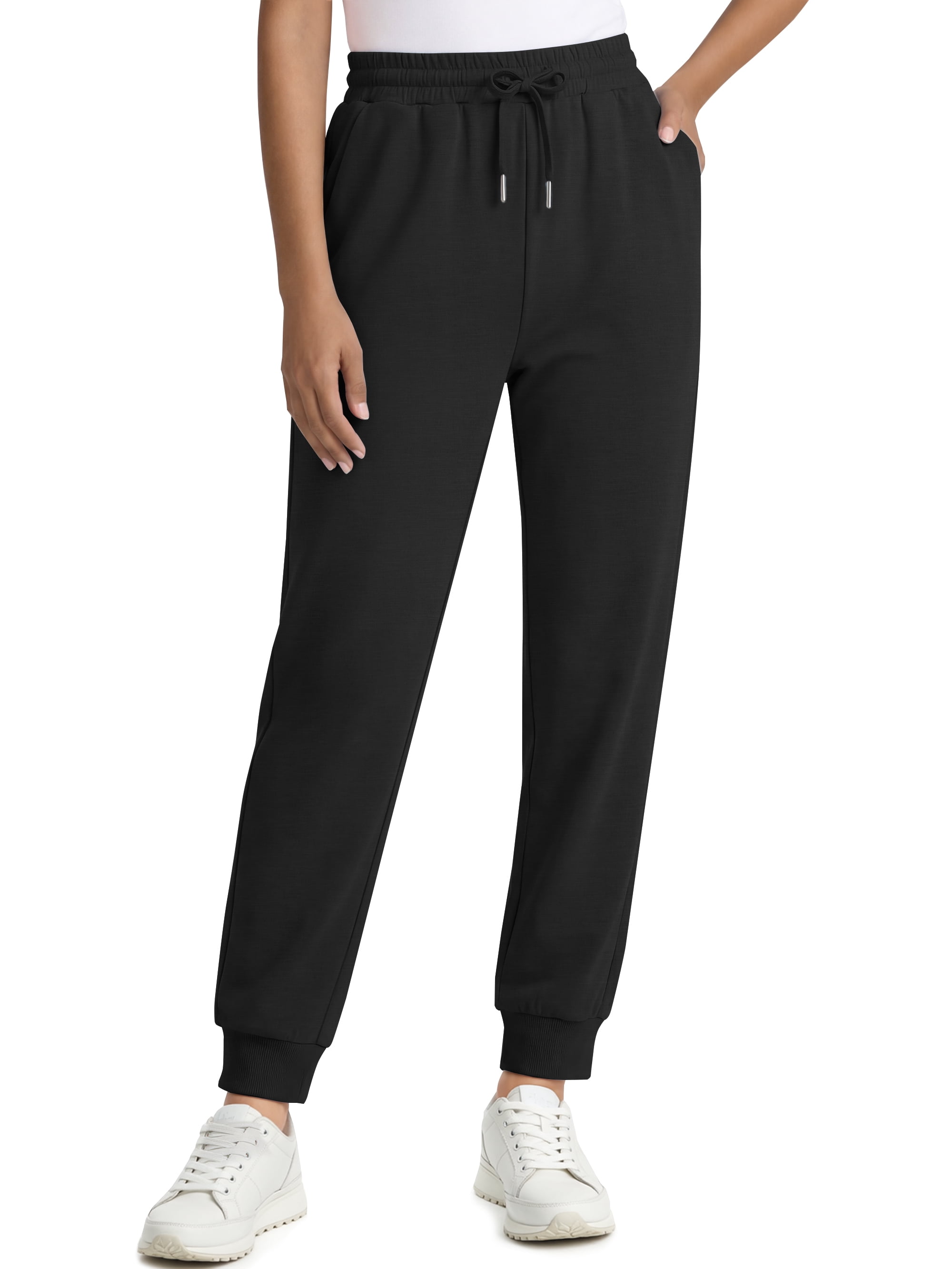 Fantaslook Scubaknit Pants for Women Elastic Waist Drawstring Tapered ...
