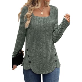 Fantaslook Women's Tunic Tops Long Sleeve Crew Neck Blouses with ...