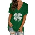 Fantaslook St Patricks Day V Neck T Shirts For Women Floral Summer