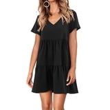 Fantaslook V Neck Summer Dress for Women, Casual Loose Flowy Swing ...