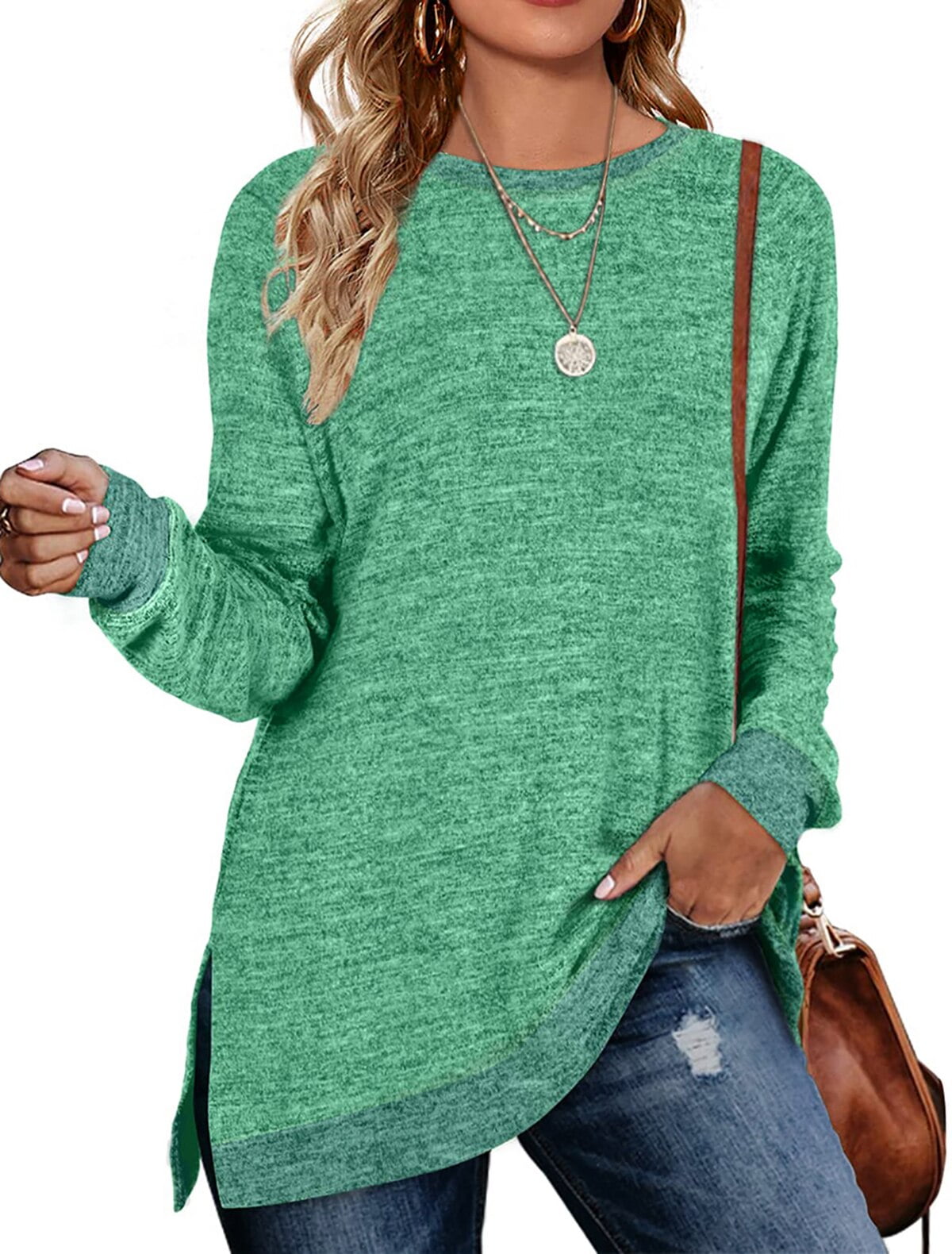 Fantaslook Sweatshirt for Women Long Sleeve Shirts Tunic Tops Color ...