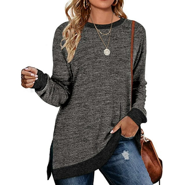Fantaslook Sweatshirt for Women Long Sleeve Shirts Tunic Tops Color ...