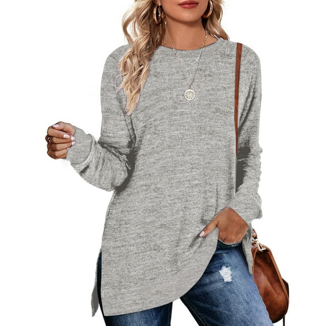 Fantaslook Sweatshirt for Women Long Sleeve Shirts Tunic Tops Color ...