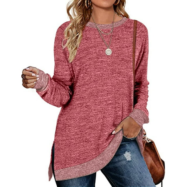 Fantaslook Sweatshirt for Women Long Sleeve Shirts Tunic Tops Color ...