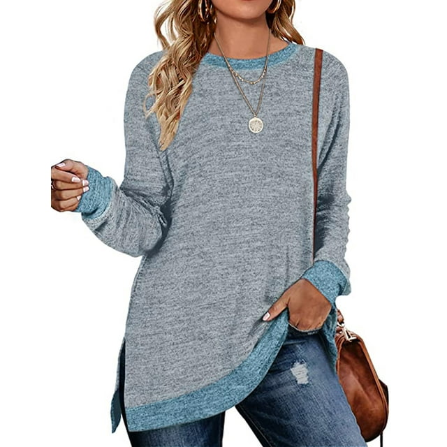 Fantaslook Sweatshirt for Women Long Sleeve Shirts Tunic Tops Color ...
