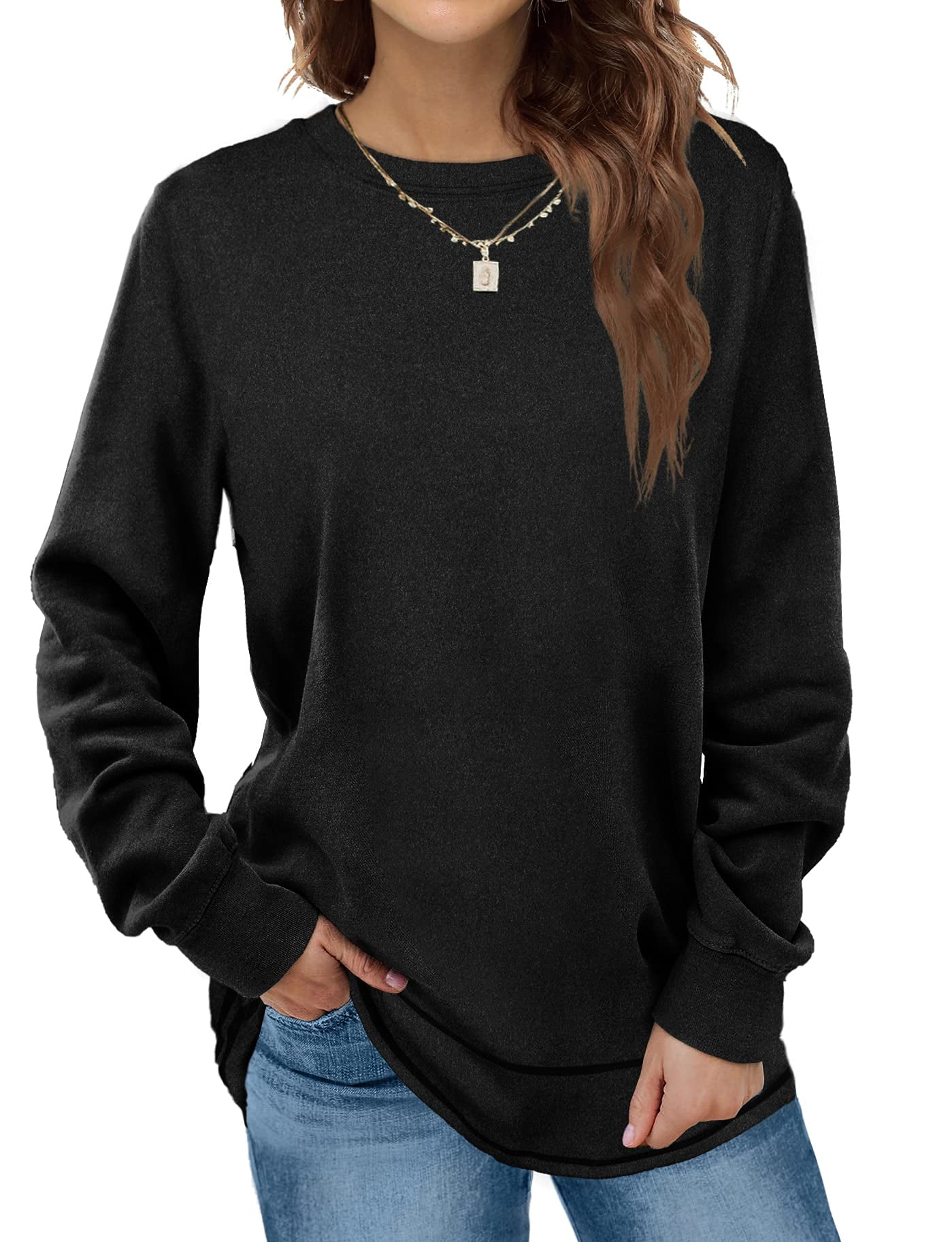Fantaslook Crewneck Sweatshirts for Women, Long Sleeve, Loose Fit Tunic ...