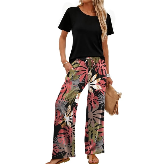 Fantaslook Two Piece Sets for Women Summer Vacation Outfits Boho Lounge ...