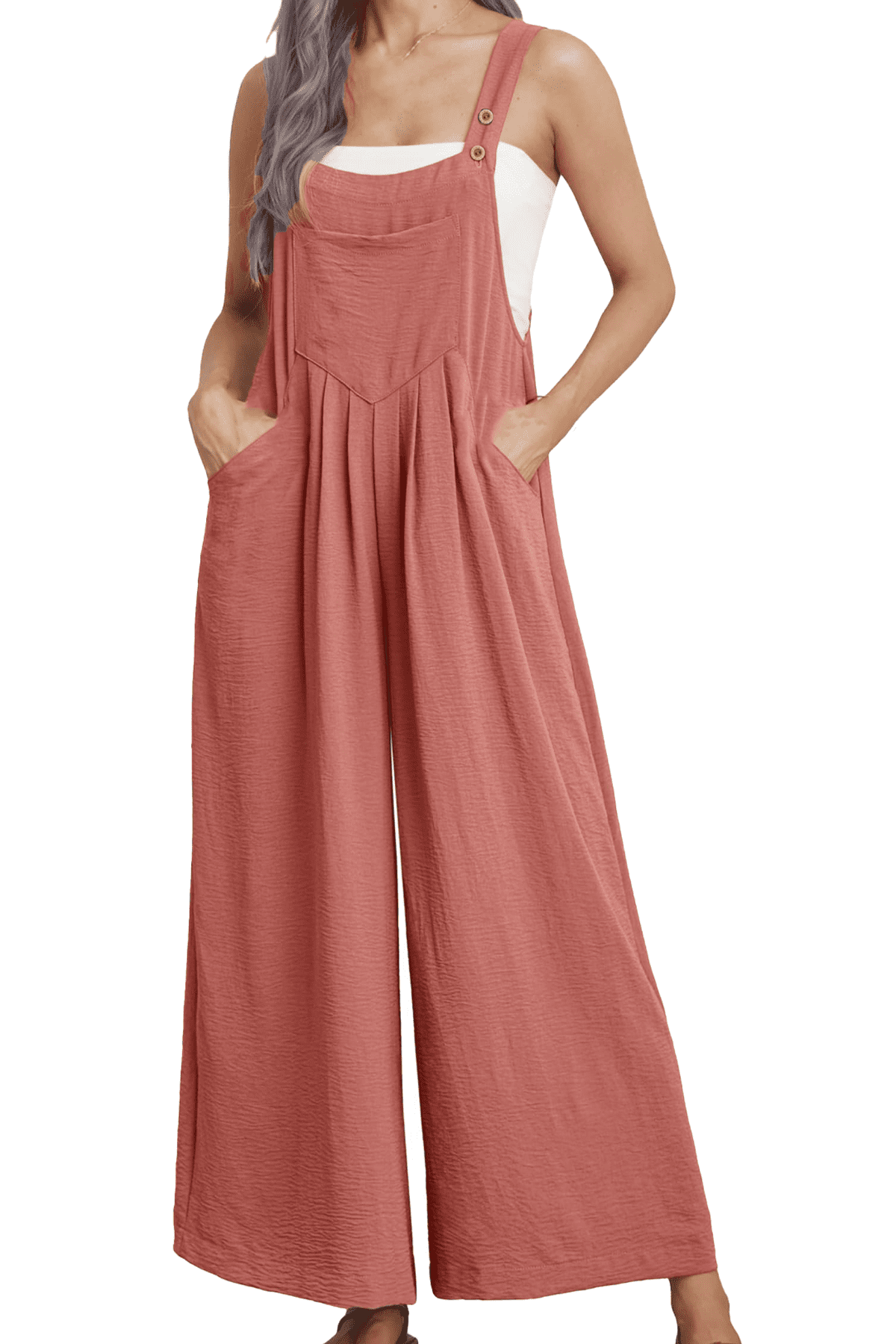 Fantaslook Wide Leg Jumpsuits for Women Casual Overalls Summer Rompers ...