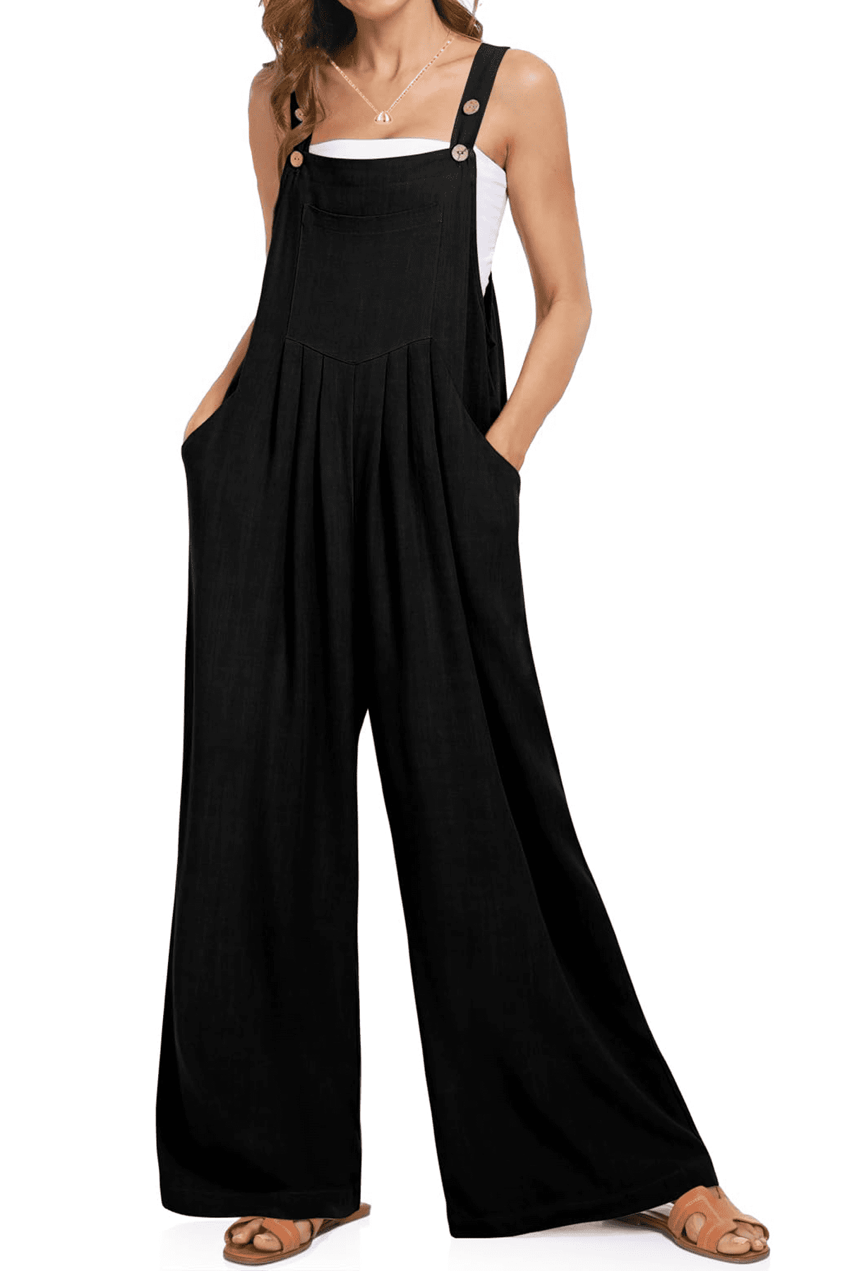 Fantaslook Wide Leg Jumpsuits for Women Casual Overalls Summer Rompers ...