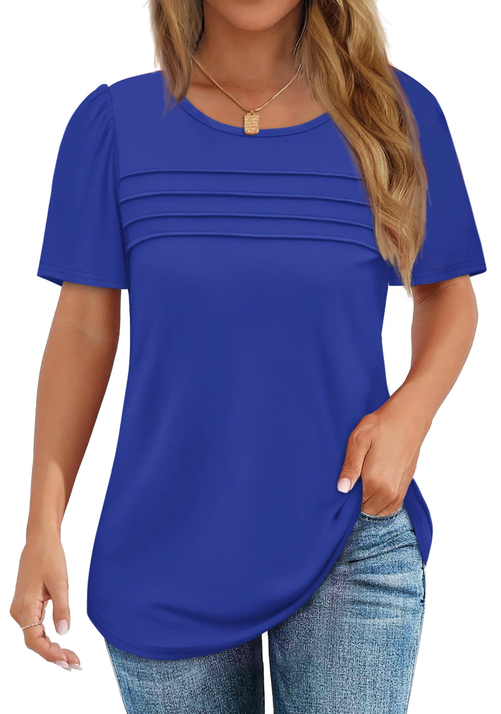 Fantaslook Women Blouses, Dressy Casual Summer Short Sleeve Shirts ...