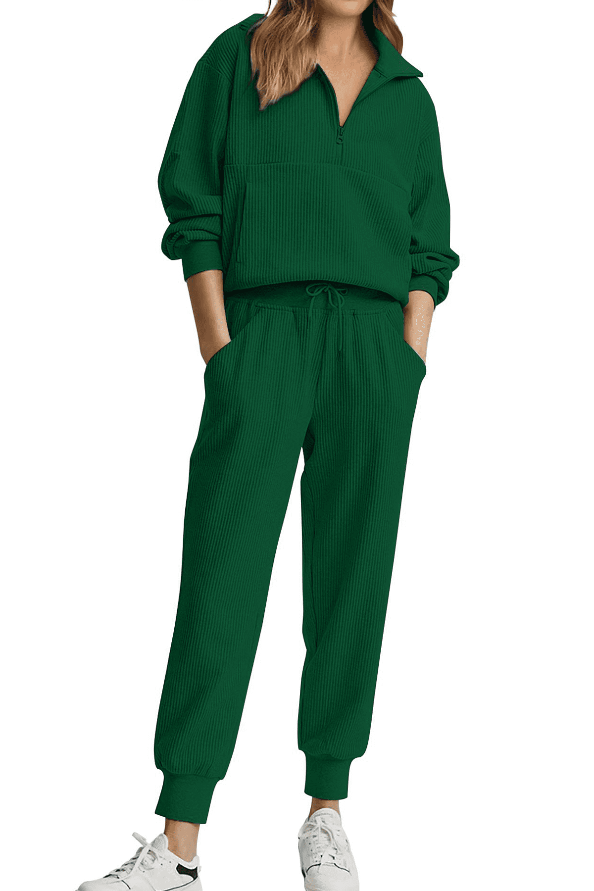 Fantaslook Womens 2 Piece Outfits Long Sleeve Half Zip Sweatsuits With