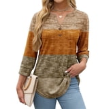 Fantaslook Womens Blouses 3/4 Sleeve V Neck Henley Shirts Dressy Casual ...