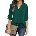 Fantaslook Womens 3 4 Cuffed Sleeve V Neck Blouses Lightweight