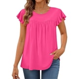 Fantaslook Womens Blouses, Dressy Casual Pleated Tunic Tops, Floral ...