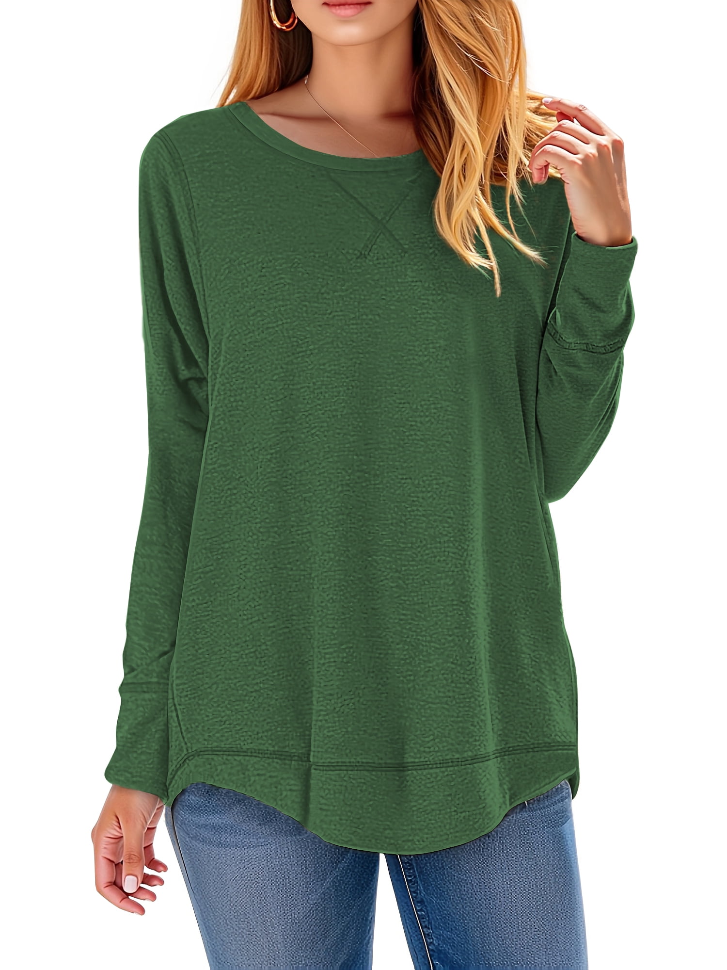 Fantaslook Women's High-Low Hem Tunic Top, Long Sleeve Casual T-Shirt ...