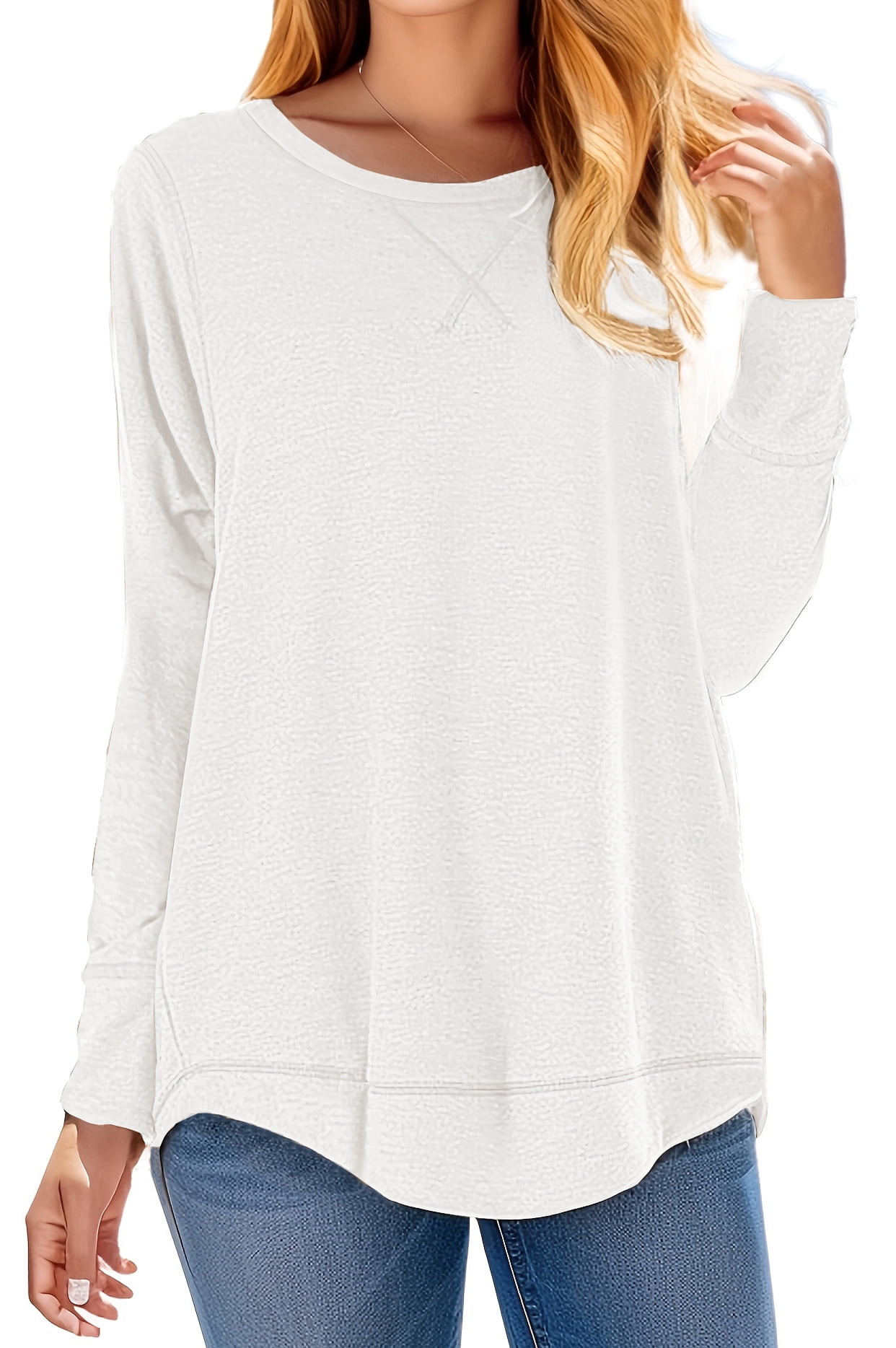 Fantaslook Womens Fall Tops Long Sleeve Shirts Casual Tunic Top Basic T ...