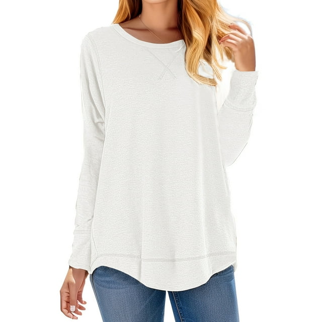 Fantaslook Womens Fall Tops Long Sleeve Shirts Casual Tunic Top Basic T ...