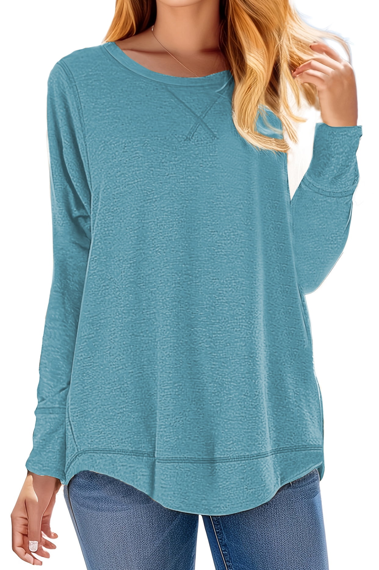 Fantaslook Women's Fall Tops, Long Sleeve Casual Tunic Top, Basic Tees ...