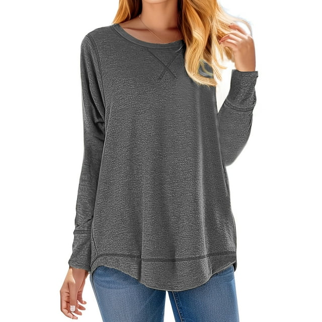 Fantaslook Womens Fall Tops Long Sleeve Shirts Casual Tunic Top Basic T ...