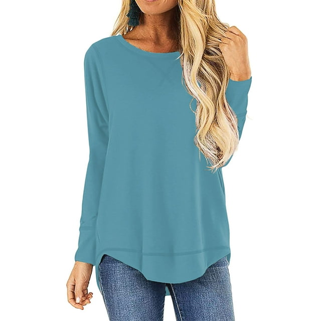 Fantaslook Womens Fall Tops Long Sleeve Shirts Casual Tunic Top Basic T Shirts Tees - Walmart.com