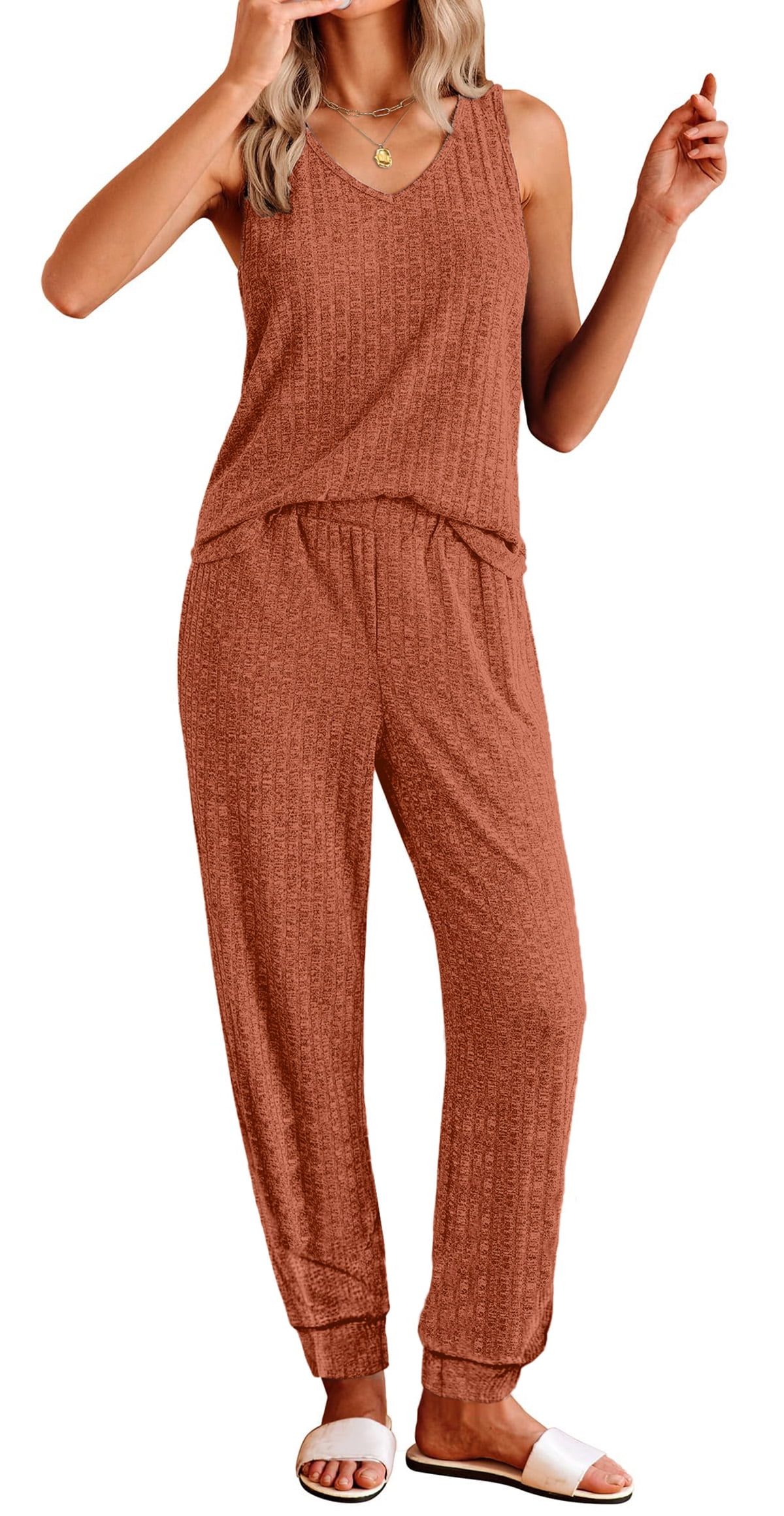 Customer reviews for Fantaslook Womens Pajamas Sets V Neck Tank Tops ...