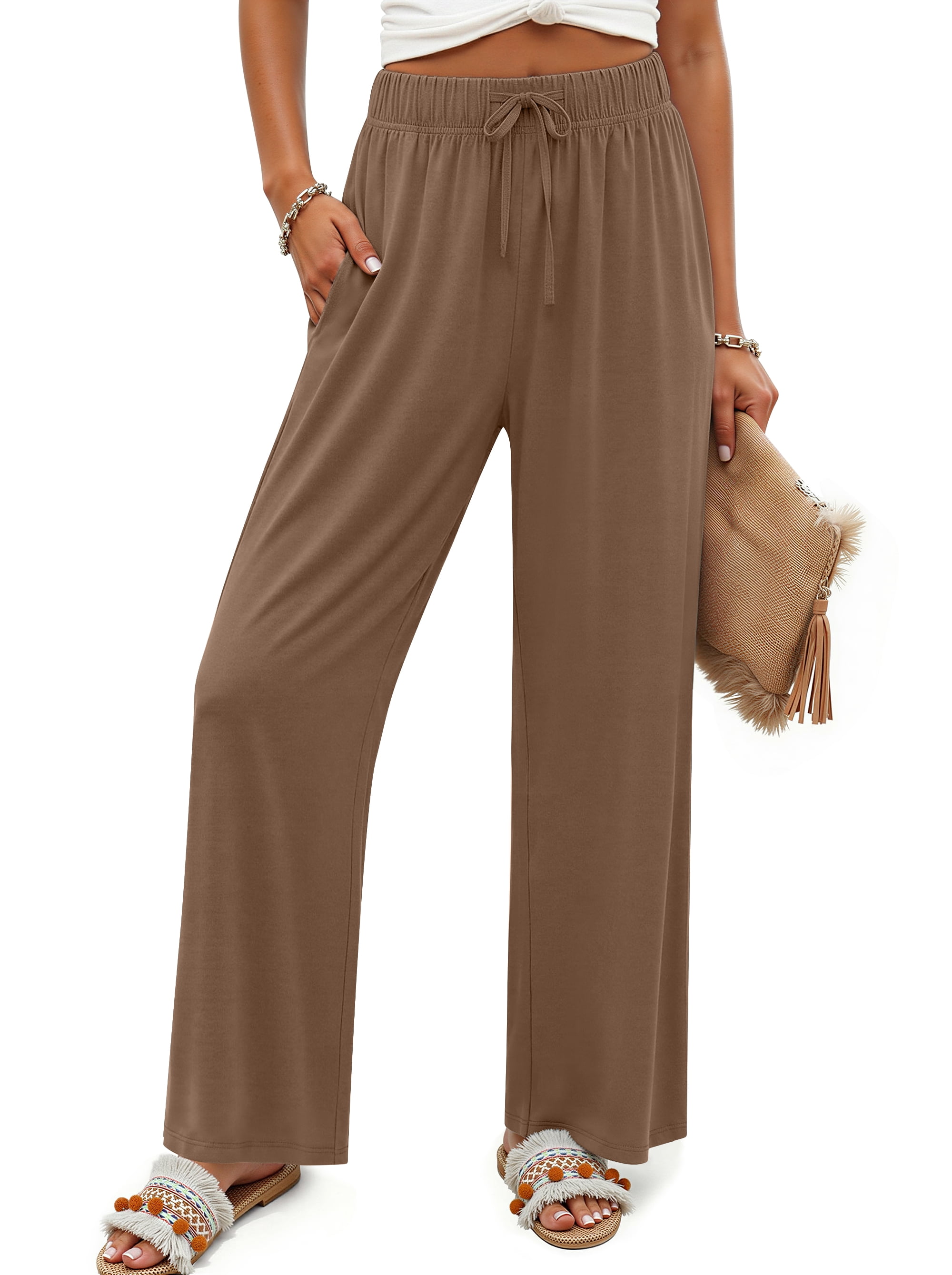 Fantaslook Womens Pants Casual Boho Palazzo Pants Wide Leg Lounge Pants ...