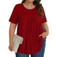 Fantaslook Womens Floral Blouses Plus Size Tunic Tops Short Sleeve Loose Summer Shirts