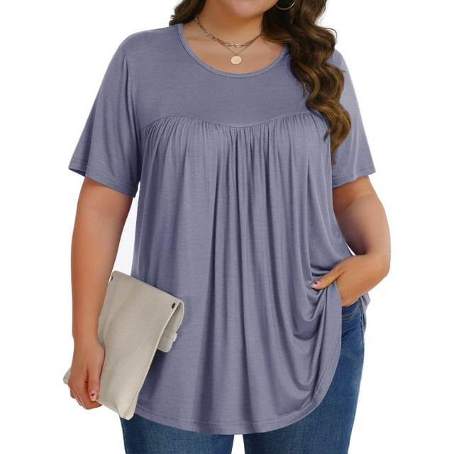 Fantaslook Business Casual Plus Size Women's Tops, Floral Blouses ...