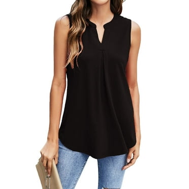 Fantaslook Dressy Tank Tops for Women Keyhole Pleated Sleeveless ...