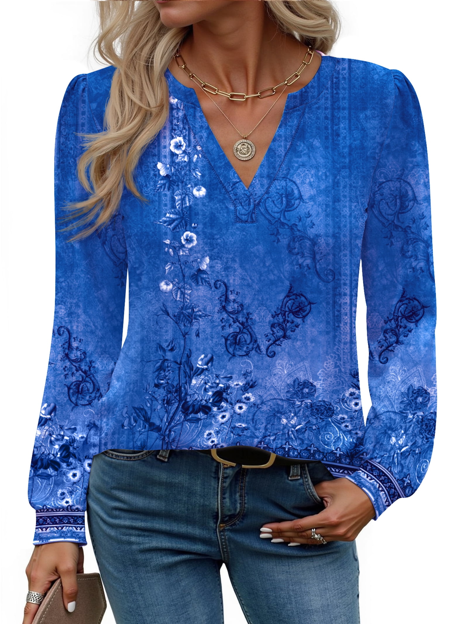 Fantaslook Womens Tops Long Sleeve V Neck Blouses Business Casual ...
