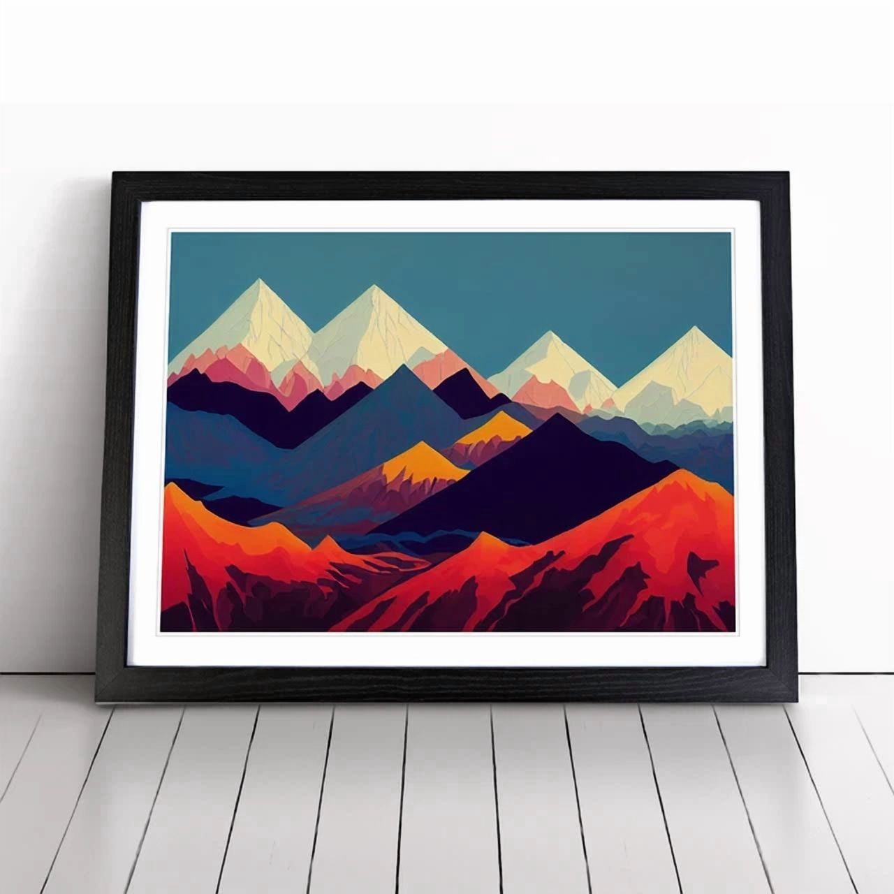 Fantastic Abstract Mountains Wall Art Print Poster Art Home Decor ...