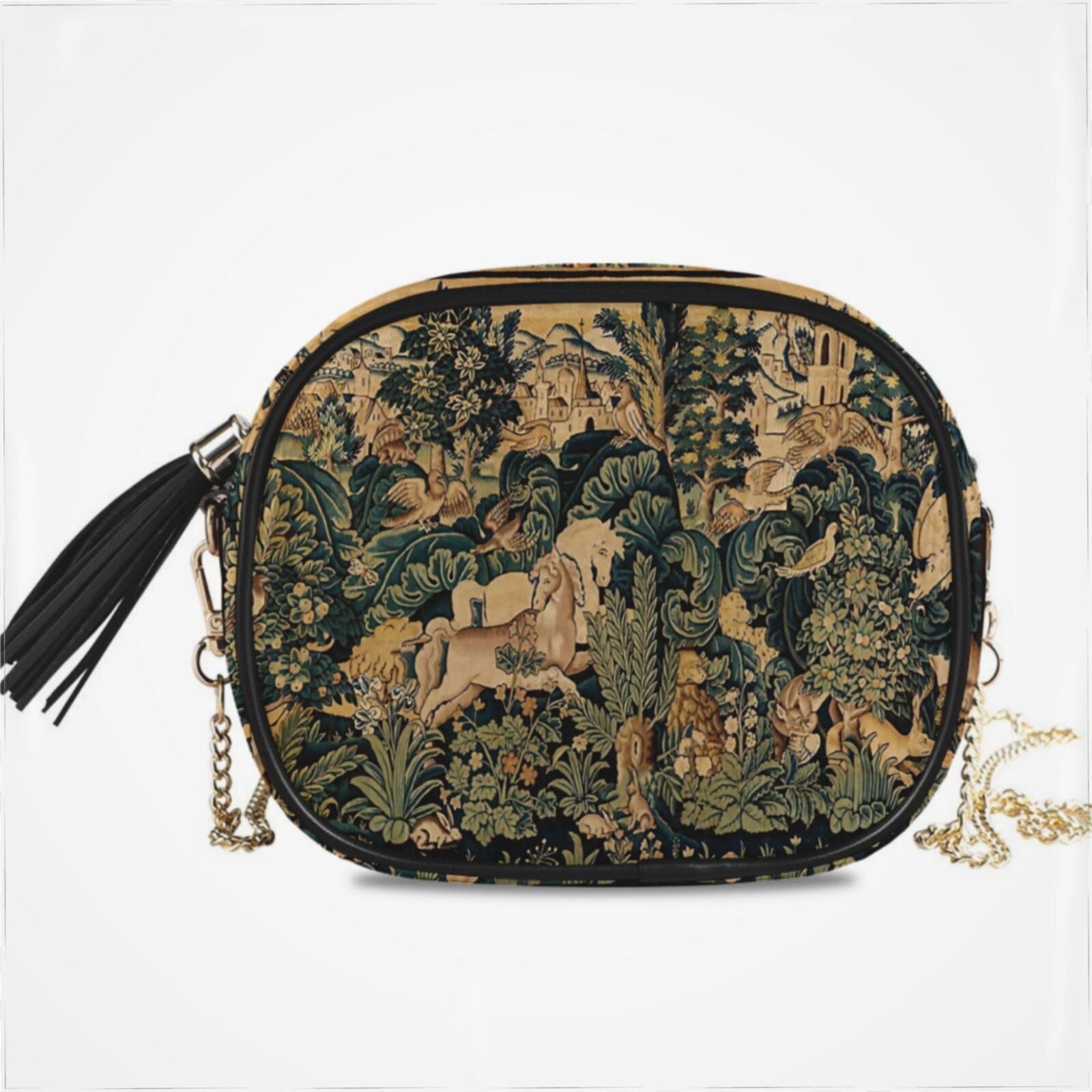Fantastic Animals And Horses In Woodland Women'S Vintage Crossbody Bag ...
