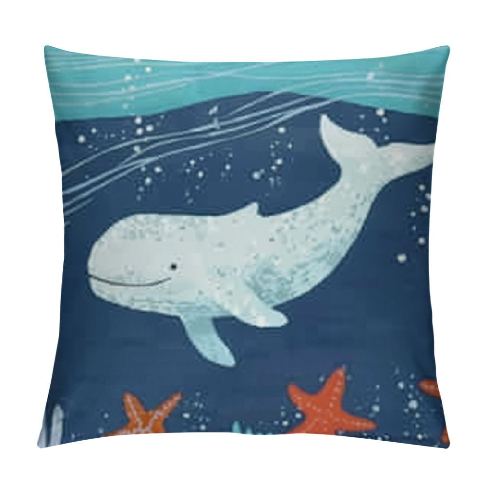Fantastic Beluga Whale Polyester Body Pillow Cover Soft Sofa Pillow ...