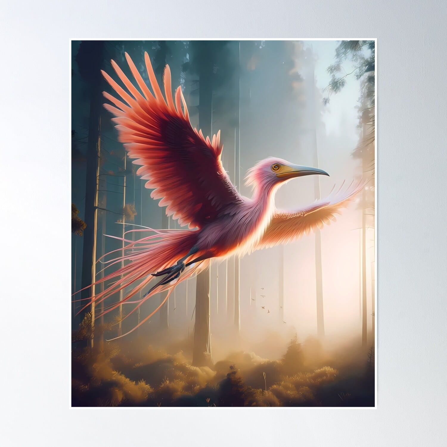 Fantastic Bird Of The Enchanted Forest Realm - Elves Design #1 Poster ...