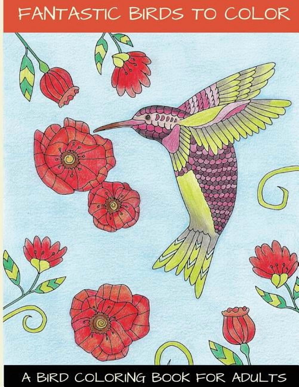Fantastic Birds To Color: A Bird Coloring Book For Adults, (Paperback ...