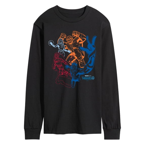 Fantastic Four - Colorful Line Art - Men's Long Sleeve Graphic T-Shirt ...