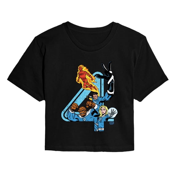 Fantastic Four - Doomsday - Juniors Cropped Graphic T-Shirt - Walmart.com