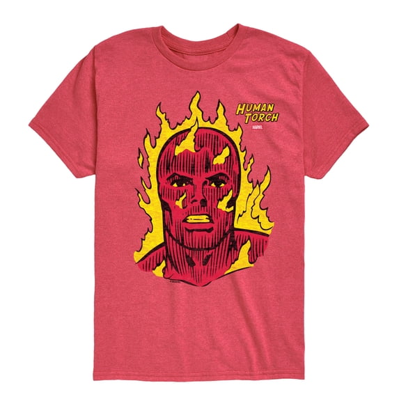 Fantastic Four - Human Torch Portrait - Youth Boys Short Sleeve Graphic ...