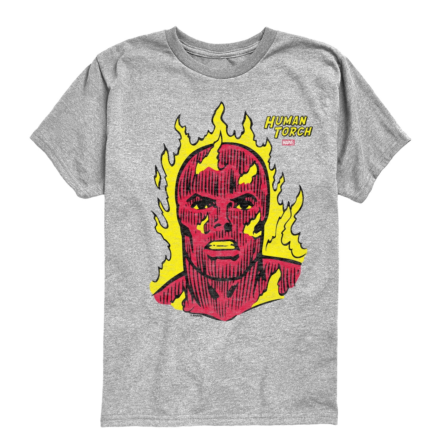 Fantastic Four - Human Torch Portrait - Youth Boys Short Sleeve Graphic ...