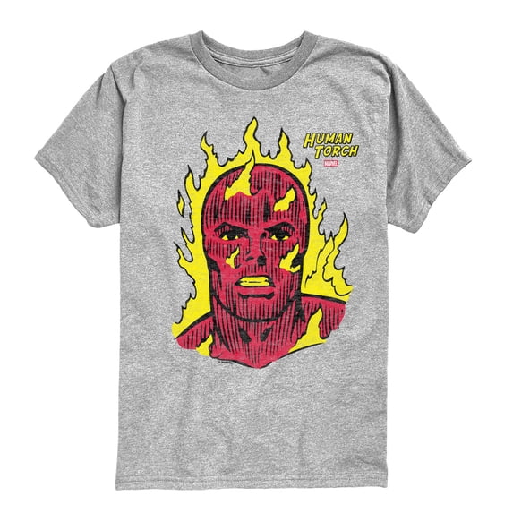 Fantastic Four - Human Torch Portrait - Youth Boys Short Sleeve Graphic ...