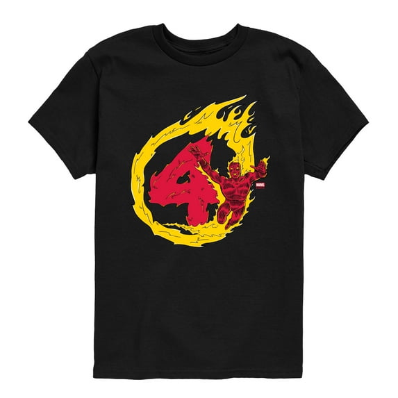 Fantastic Four - Human Torch - Youth Boys Short Sleeve Graphic T-Shirt ...